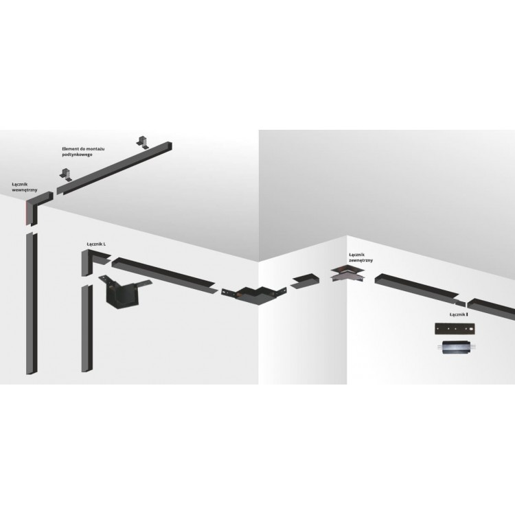 Magnetic zestwa do montażu podtynkowego czarny | Light Prestige