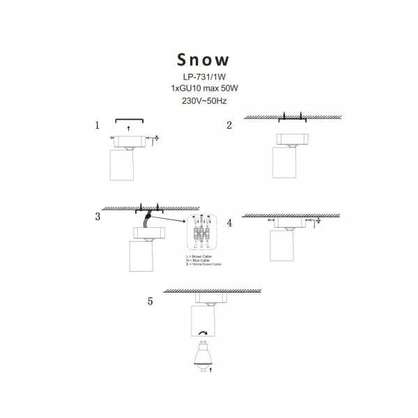 Spot Snow 1xGU10 biała | Light Prestige